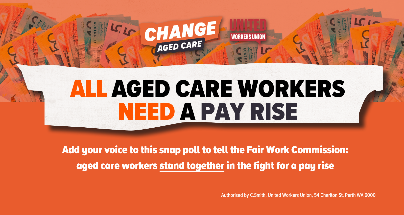 All Aged Care workers need a pay rise - signed - United Workers Union